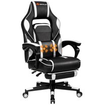 Goplus Ergonomic Massage Gaming Chair with Lumbar Support, Reclining ...