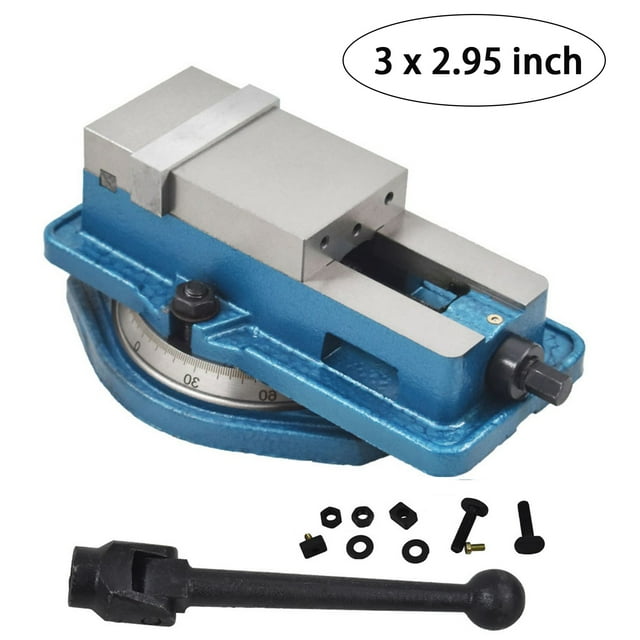 3 x 2.95 inch Precision Mill Vise Anti-Jaw Lifting w/ Swivel Base Fit ...