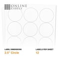 2.5 Inch Circle Labels - Inkjet/Laser Printer - Online Labels (100 ...