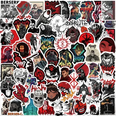 64 Cartoon Classic Anime Imprint Warrior Stickers Decoration Car Guitar ...