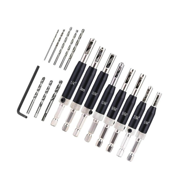 justharion 17 Piece Self Centering Drill Bit Woodworking for Door Lock ...