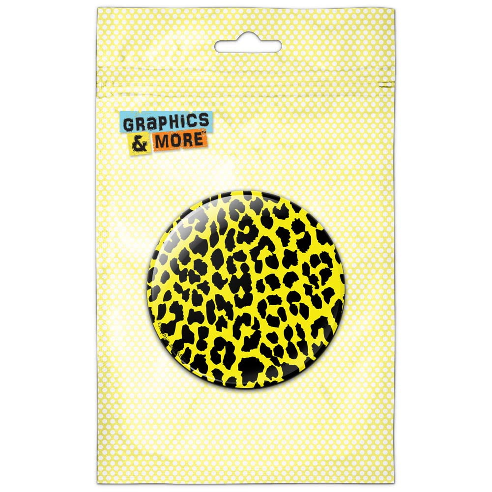 Leopard Print Yellow and Black Refrigerator Button Magnet - Walmart.com