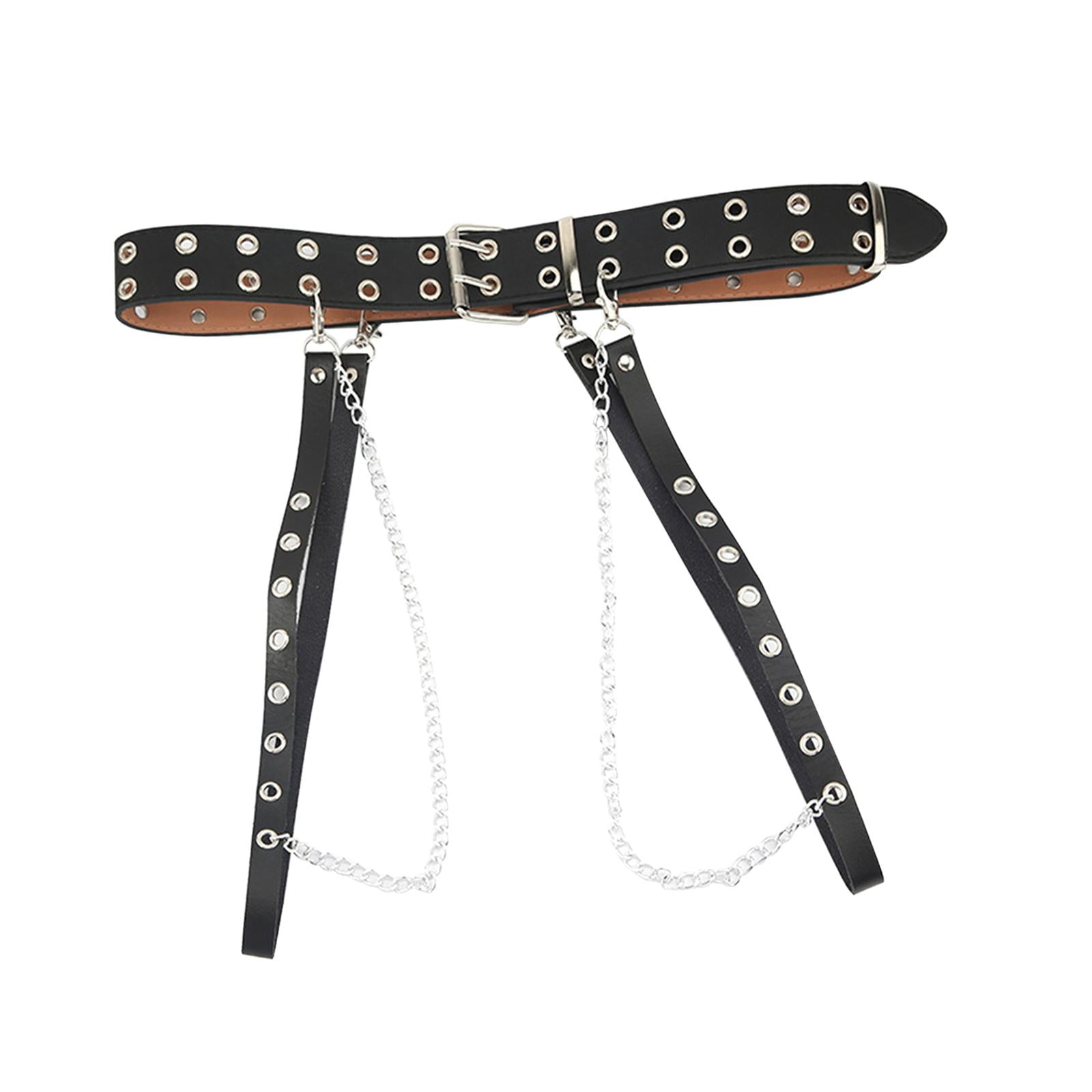 Gothic Woman Belly Chains Belt PU Leather Chain Strap Accessories ...