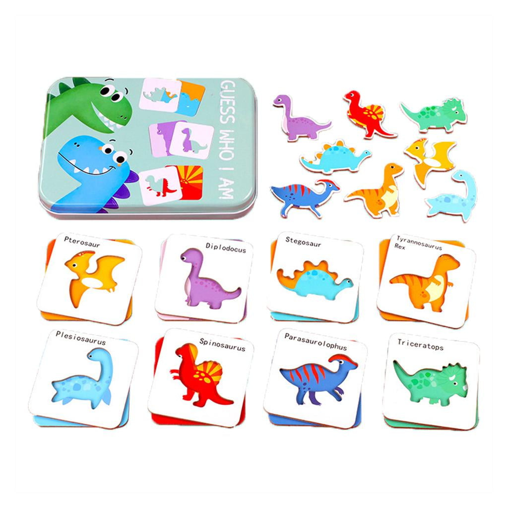 Fun Wooden Matching Game Flash Cards Puzzle Set Kindergarten Preschool ...