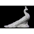 Ceramic Peacock Figurine With Base - White - Walmart.com