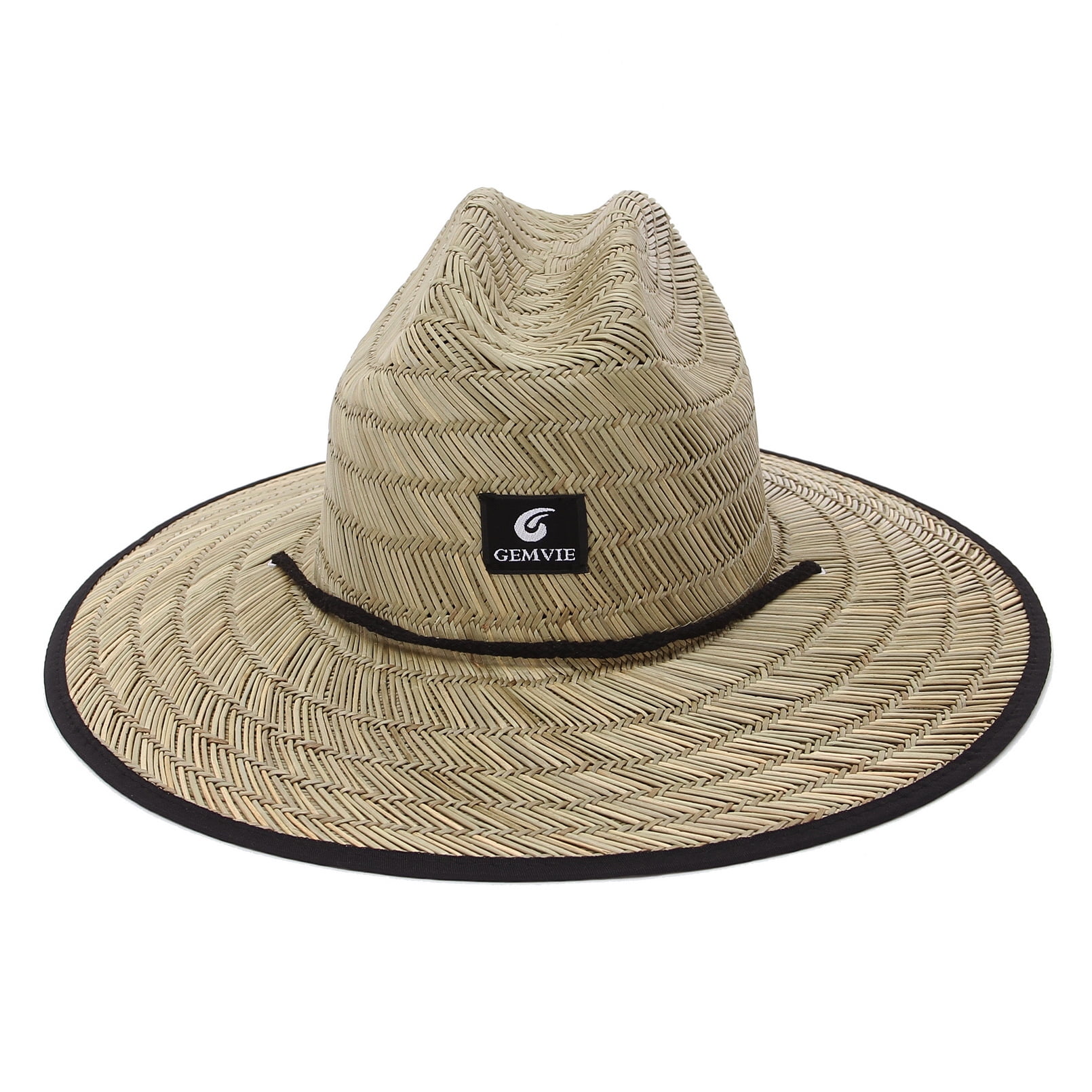 (Black border,57-60cm)Men's Pierside Lifeguard Beach Sun Straw Men's ...