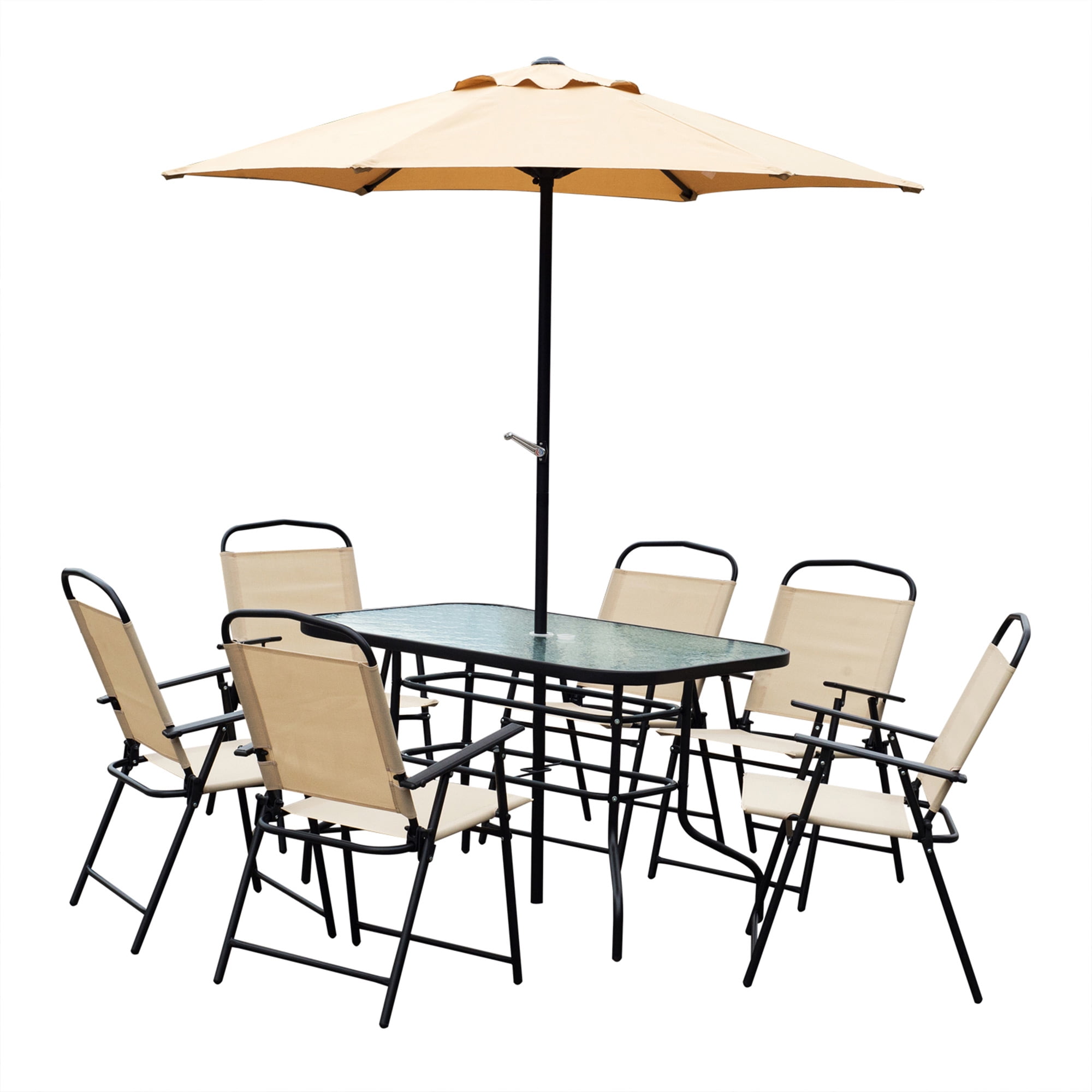 Click here for Outsunny 8 Pcs Folding Patio Dining Set  Outdoor B... prices