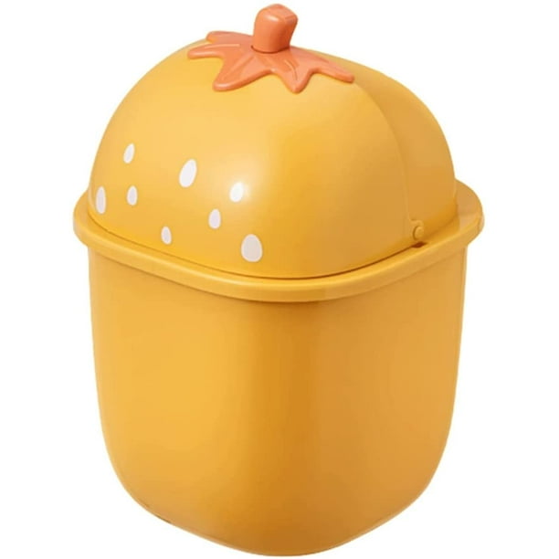 Trash bin Cute Mini Trash Can with Slide Lid，Strawberry Desk Garbage ...