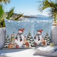 Blue Christmas Outdoor Pillow Covers 18x18 Inch Throw Pillow Covers Set ...