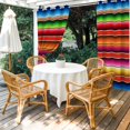 Abstract Outdoor Curtains for Patio, Colorful Mexican Stripe Pattern ...