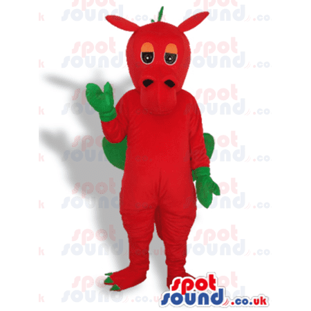Cute Red Dragon Fantasy Plush SPOTSOUND Mascot With A Green Belly ...