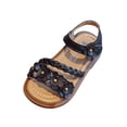 (2-8Years) Girls Flower Woven Sandals Soft Non-Slip Wear-Resistant Sole ...