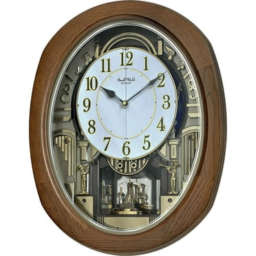 PWR+ Musical Motion Wall Clock | Melodies and Moving Face | Color: Dark ...