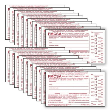 Annual Vehicle Inspection Labels - 50 pack, Tamper Proof, Automotive ...