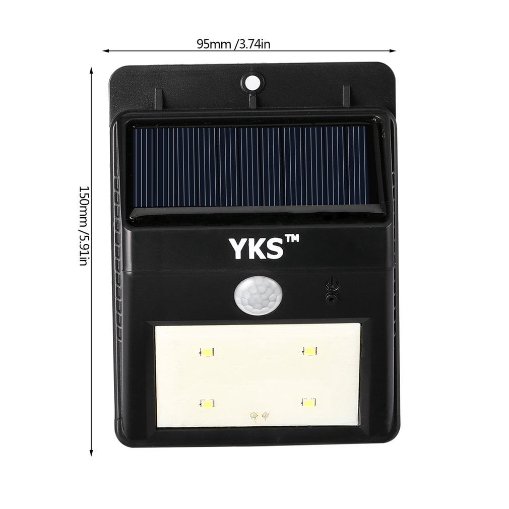 Solar Infrared Induction Outdoor Garden 4LED Light Sensor Fence Pathway ...