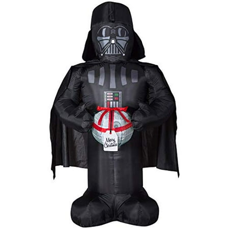 Airblown Inflatable 6 FT Tall Christmas Star Wars Darth Vader Holding ...