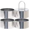 HULISEN Round Cake Ring Mold, Stainless Steel 3 inch Dessert Mousse ...