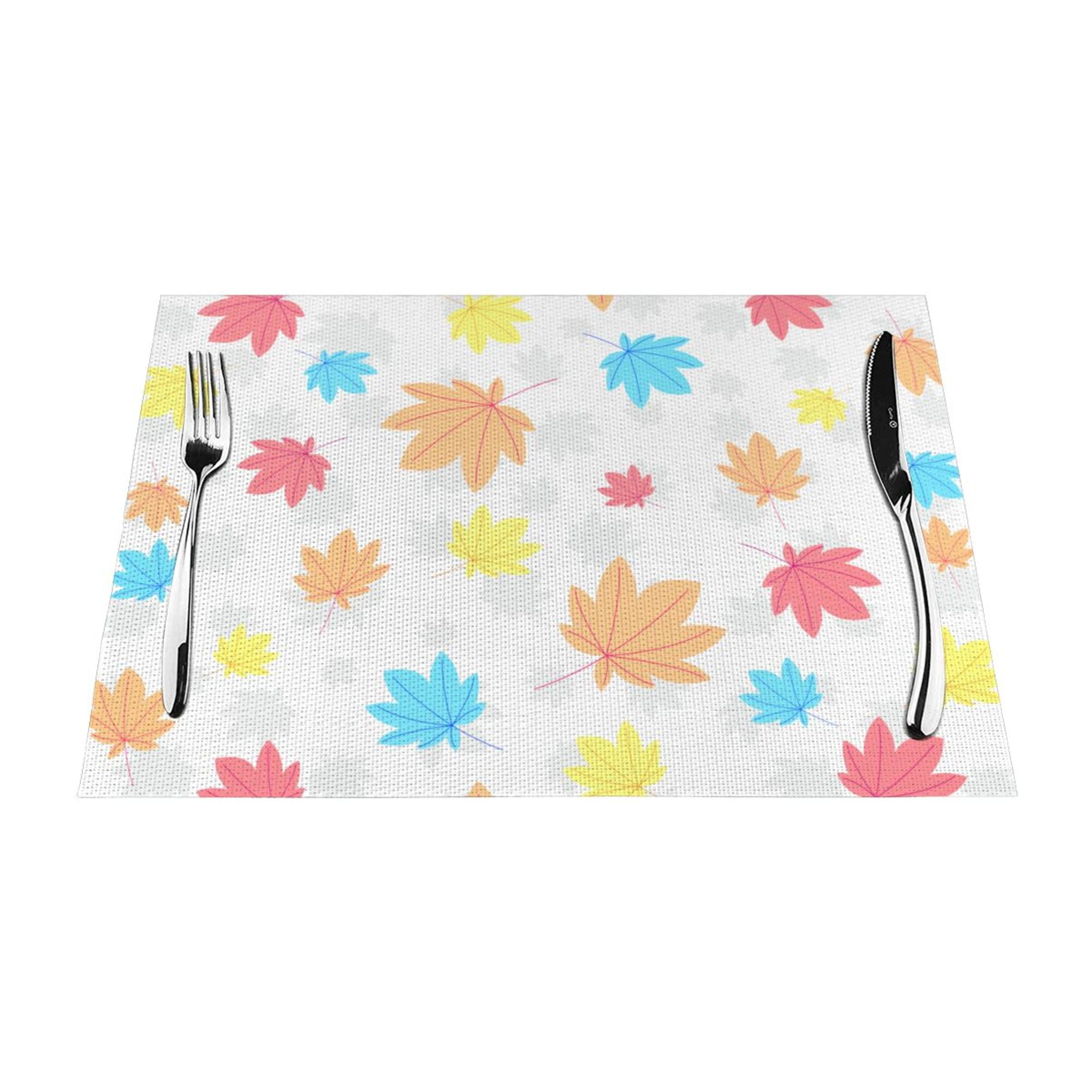 YFYANG Washable Heat-Resistant Placemats, 70% PVC/30% Polyester, Autumn ...