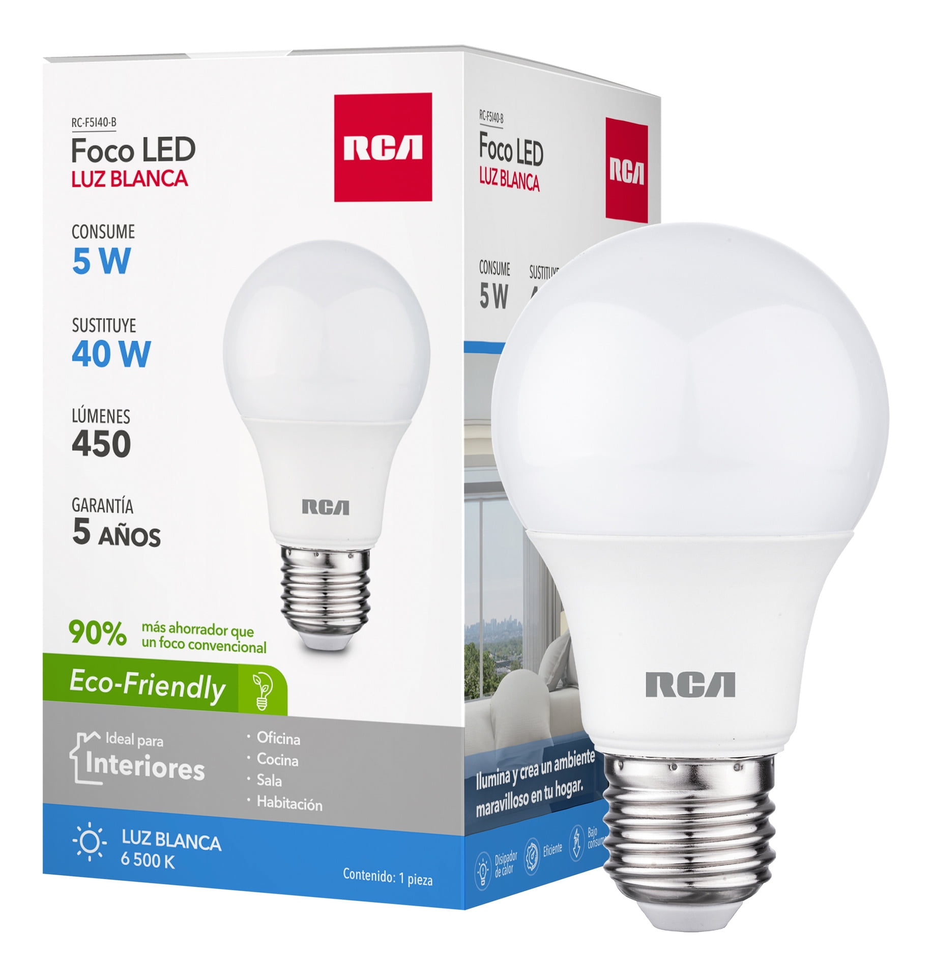 RCA Foco LED Luz Blanca 5W RC-F5I40-B | Walmart en línea