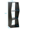 Demi Bonn 3-Tier Geometric Book Shelf Bookcase, Wood Narrow Bookshelves ...