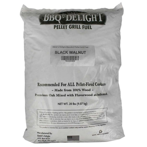 BBQR's Delight Black Walnut Cooking Pellets 20lb All Natural Robust ...