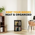 2 Tier Rotating Bookshelf Tower, Spinning Bookcase Lazy Susan ...