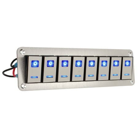 Lights Control Switch Panel, 12-24V Rocker Switch Panel Durable 8 Gang ...