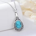 925 Sterling Silver Vintage Turquoise Celtic Necklace for Women Western ...