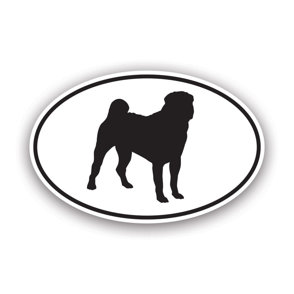 Chinese Shar-Pei Euro Oval Sticker Decal - Self Adhesive Vinyl ...