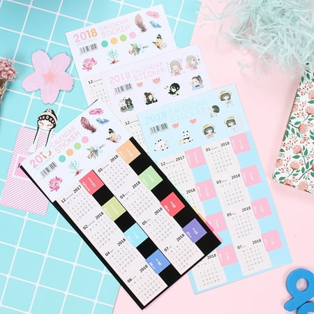 2018 Calendar Sticker Notebook Index Monthly Category Sticker Diary ...