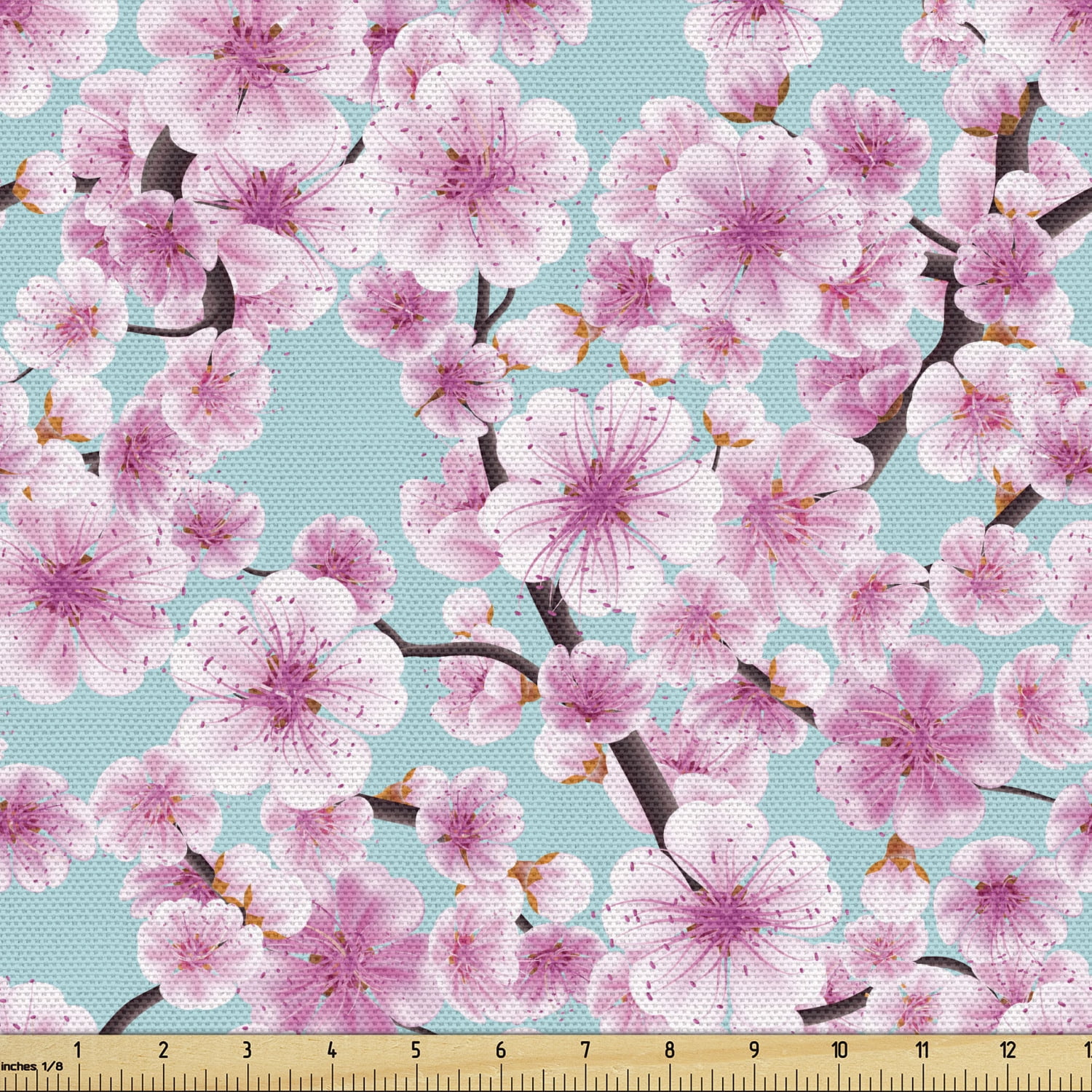Materials Fabric Cute Tossed Cherry Fabric with Pink Background 100% ...