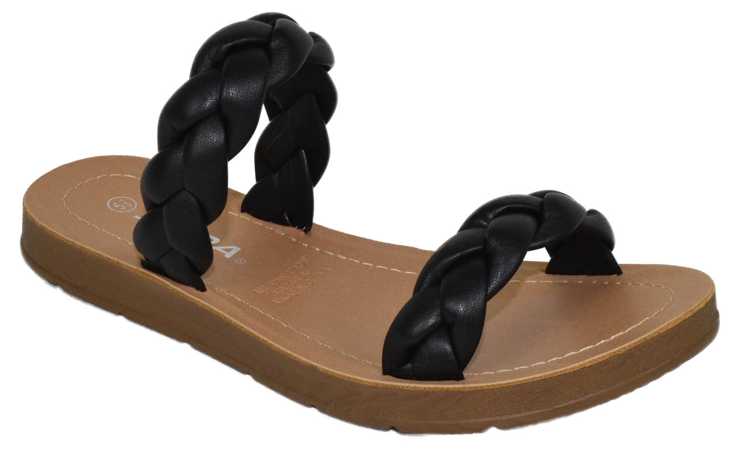 Soda Shoes Women Flip Flops Flat Sandals Slides Double Braided Straps ...