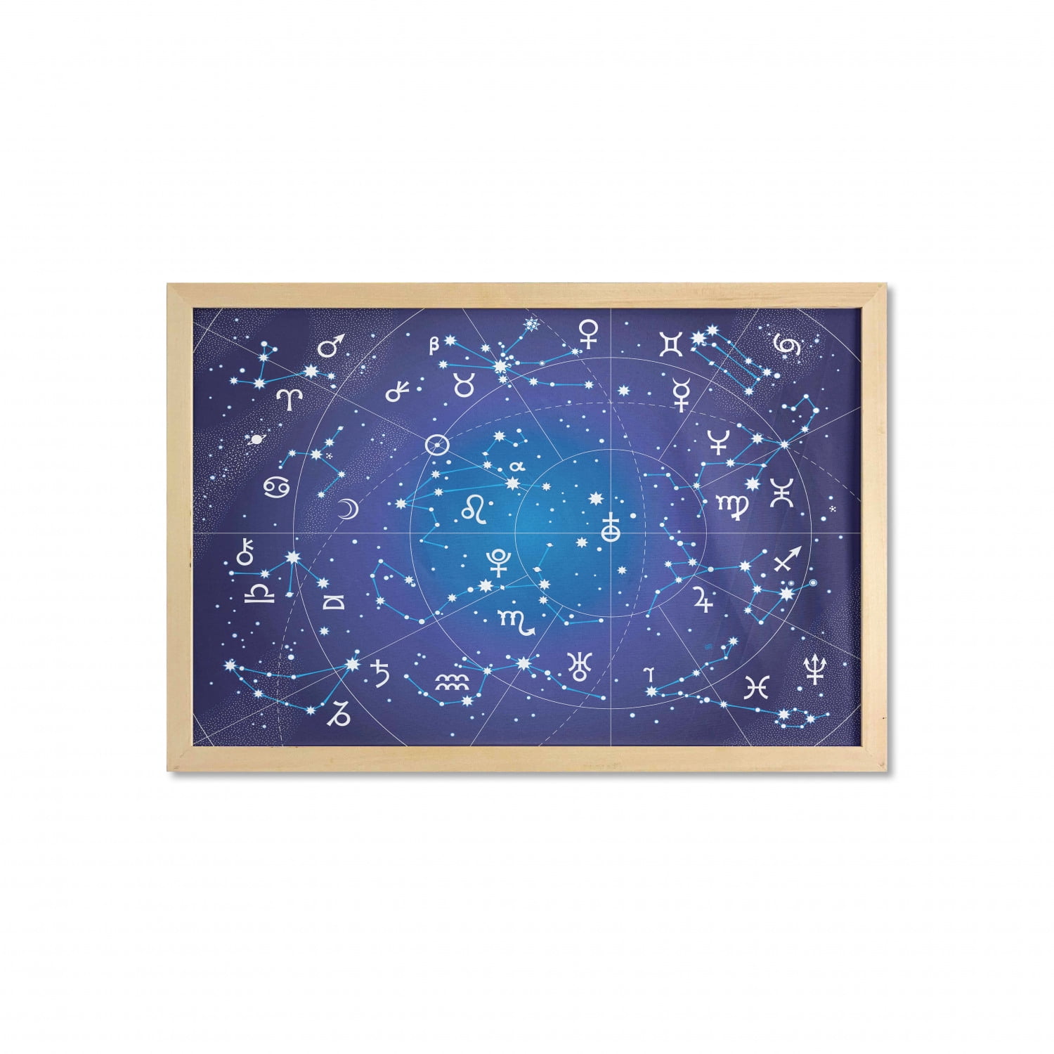 Astrology Wall Art with Frame, Constellation of Zodiac and Planets ...