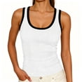 DPTALR Women’s Color Block Ribbed Cami Top,Sleeveless Everyday Basic ...