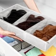 3 Pcs 3 Section Under Bed Shoe Storage Boot Bag White Underbed Shoe ...