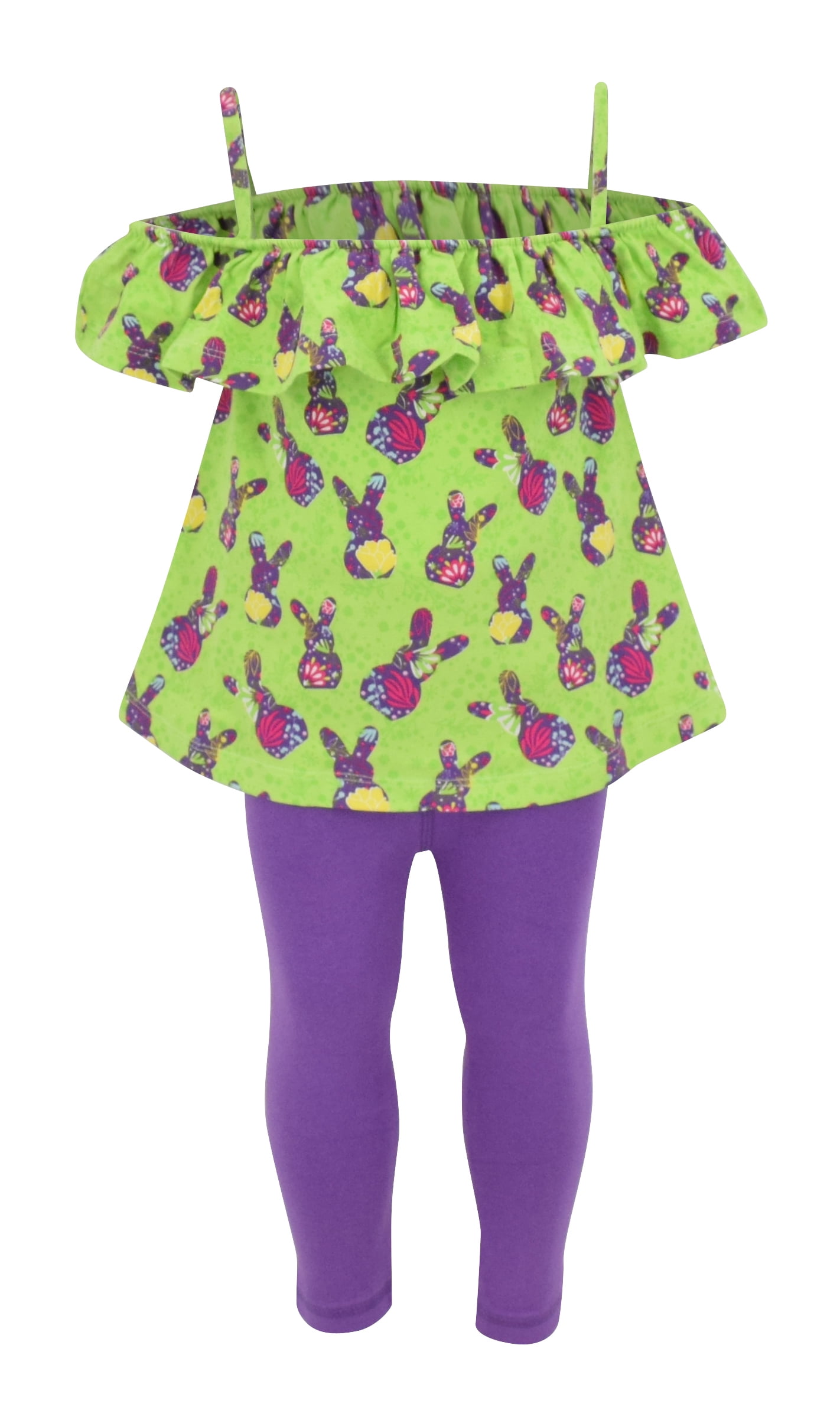 Girls Easter Bunny Sleeveless Crop Top Outfit (7) - Walmart.com