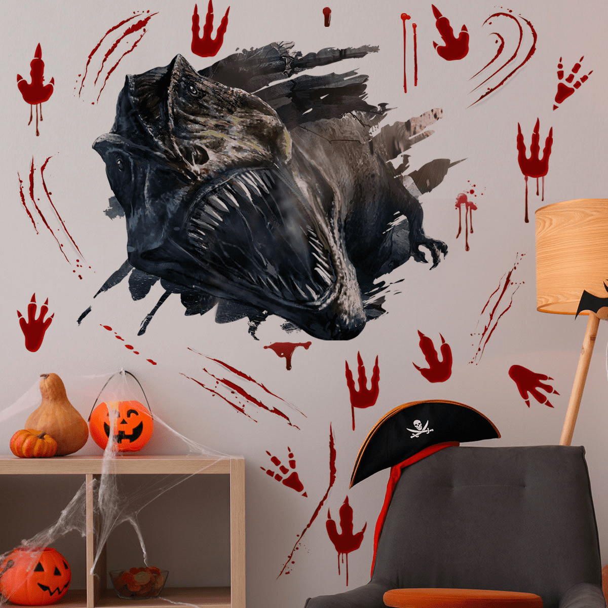 Rush Halloween Bloody Hands Window Stickers - Bloody Designs Hand ...