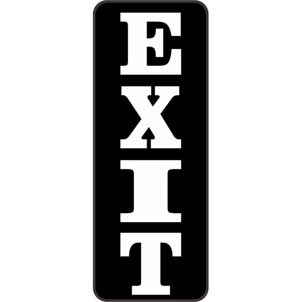 1.5in x 4in Exit Door Sticker Business Sign Vinyl Decal Stickers Signs ...