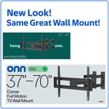 onn Corner Full Motion TV Mount for 37" to 70" TVs, UL Listed, swivel ± ...