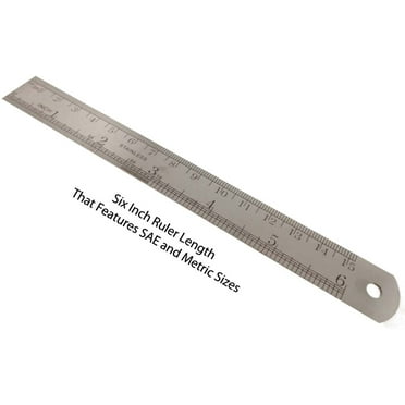 6 Inch 15 cm Pocket Ruler Flexible Precision Stainless Steel Ruler with ...