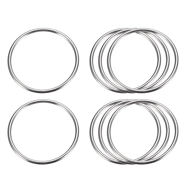 Metal O Rings, 8 Pack 50mm(1.97") ID 3mm Thick Welded O-Ringe, Silver ...