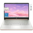 HP 14" HD Rose Gold Laptop Students Business, Intel Quad-Core Processor ...