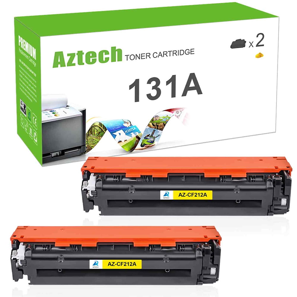 Aztech 2-Pack Compatible Toner Cartridge for HP CF212A 131A LaserJet ...