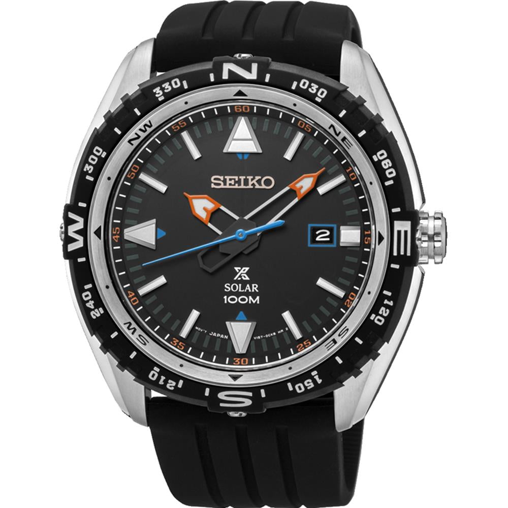 Seiko - Seiko Men's Prospex 46mm Black Silicone Band Steel Case Hardlex ...