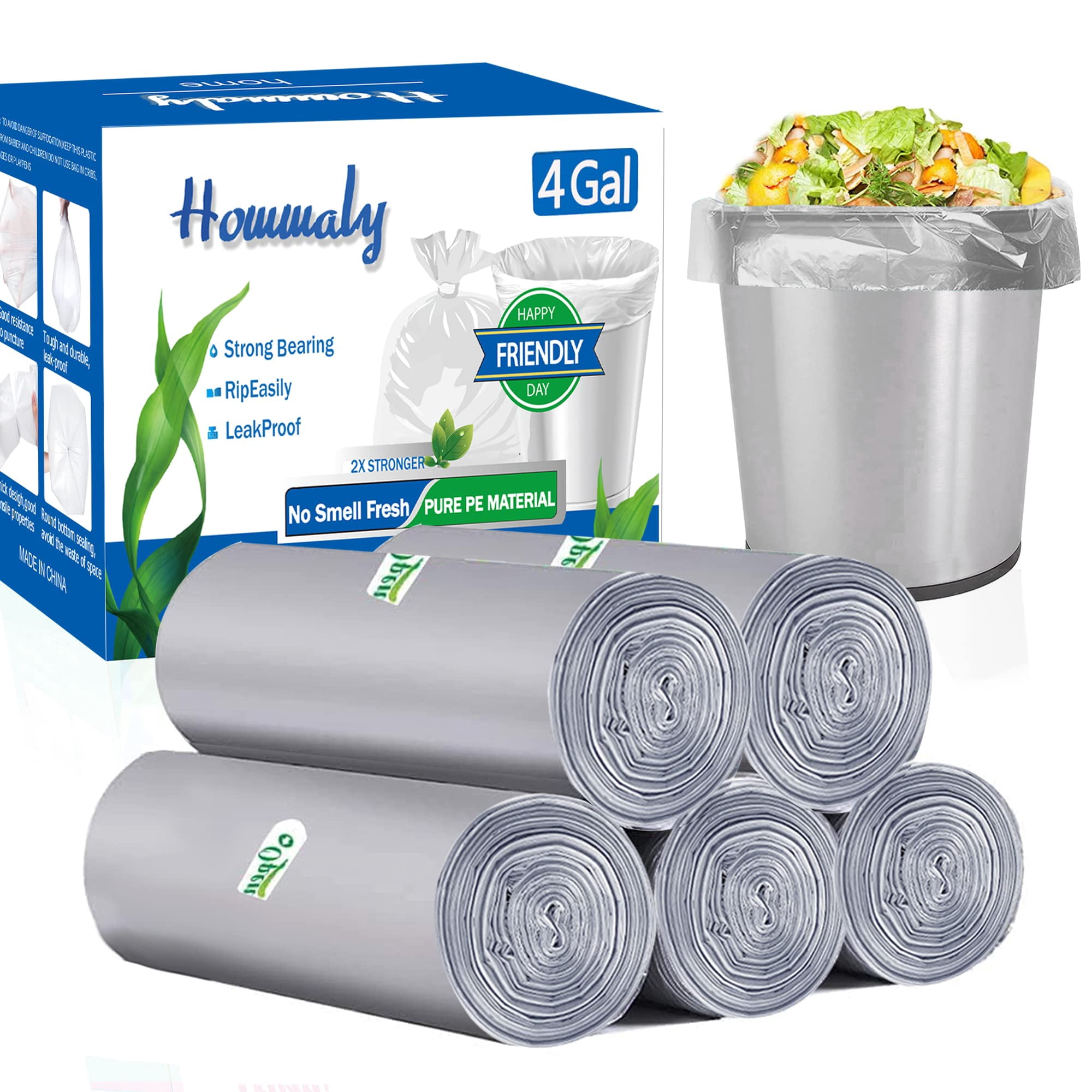 Forros para botes de basura Hommaly, 4 galones (15 L), 250, extra ...