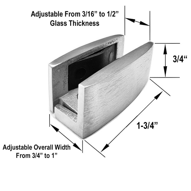 Gordon Glass® Brushed Stainless Steel Adjustable Shower Door Guide for ...