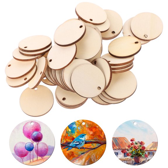 kkbbma Nature Unfinished Round Wood Slices, Wooden Circle, Large Wood ...