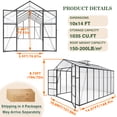 Vigo huseeo 10x14FT Large Walk-in Greenhouse, Polycarbonate Greenhouse ...