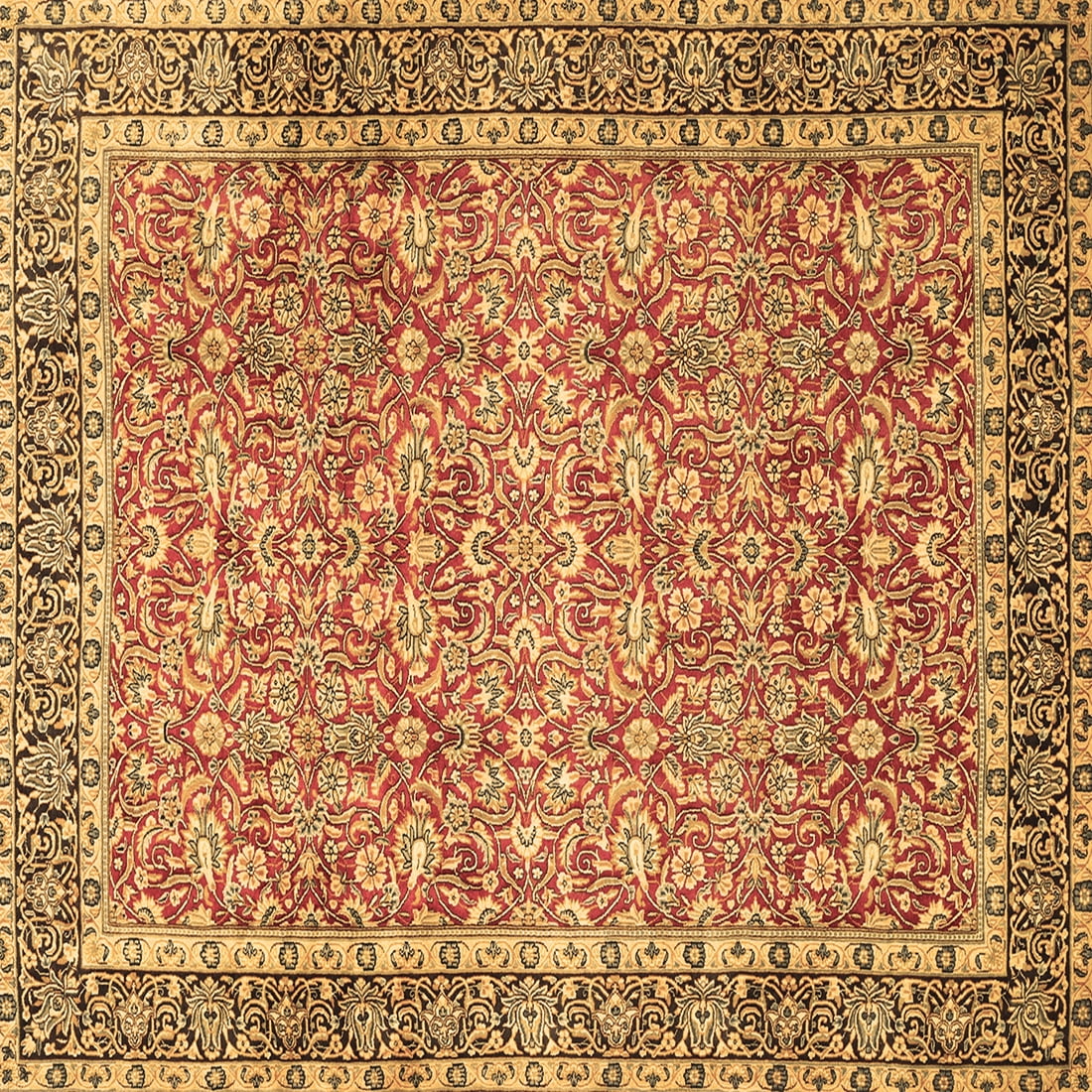 Ahgly Company Indoor Square Persian Brown Traditional Area Rugs, 6 ...