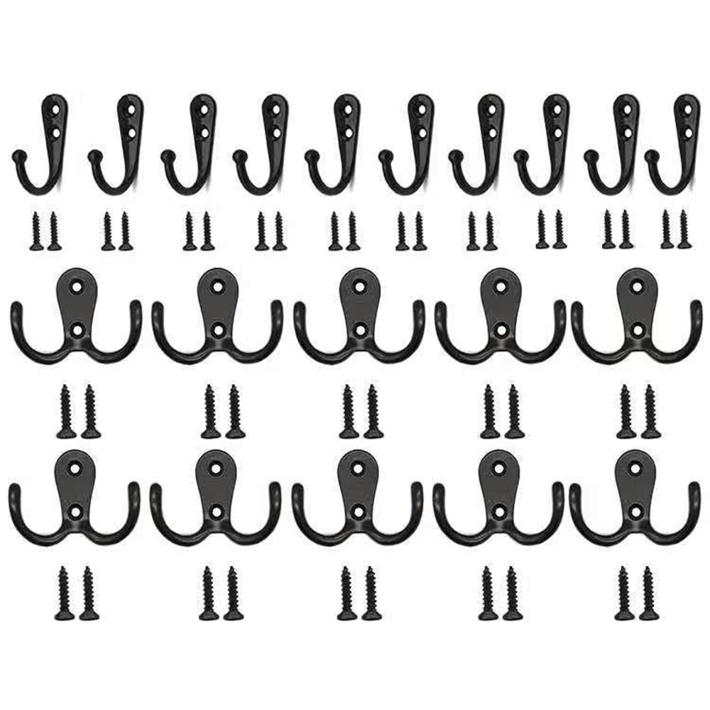 Coat Hooks Vintage 20 Pieces - 10 Double Hooks And 10 Single Hooks For ...